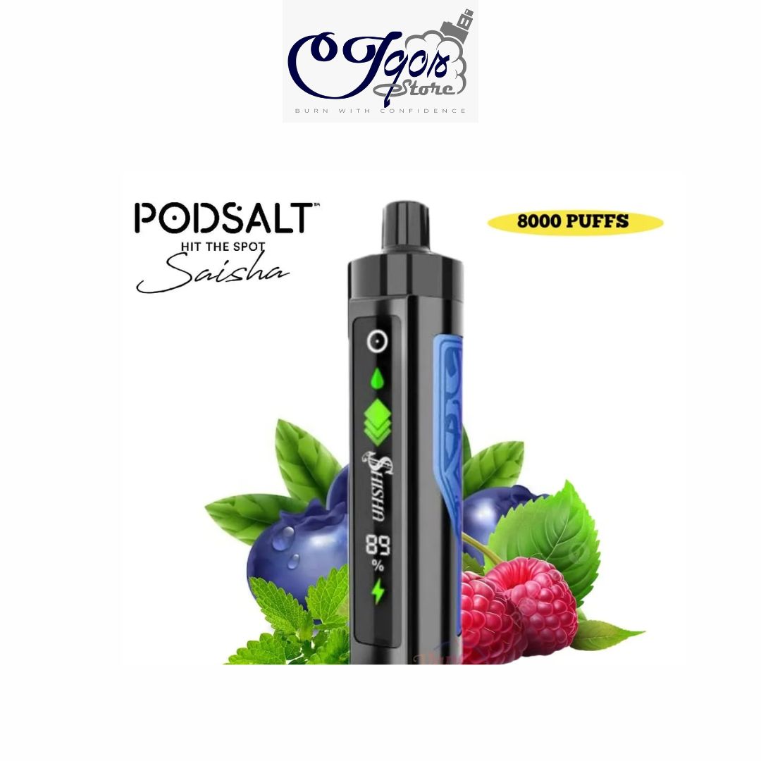 Blueberry Raspberry Mint 3mg 8000 Puff Shisha By Pod Salt